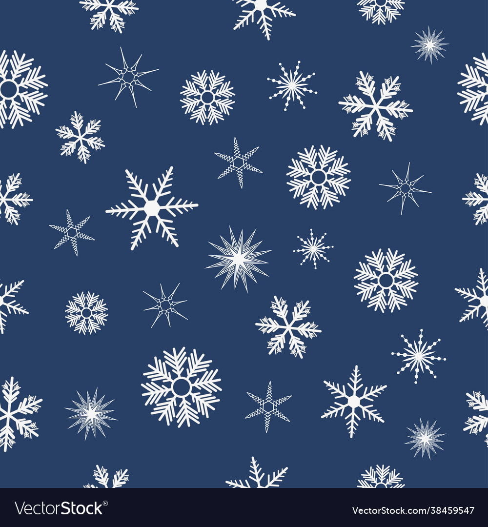 Snowflakes seamless pattern Royalty Free Vector Image