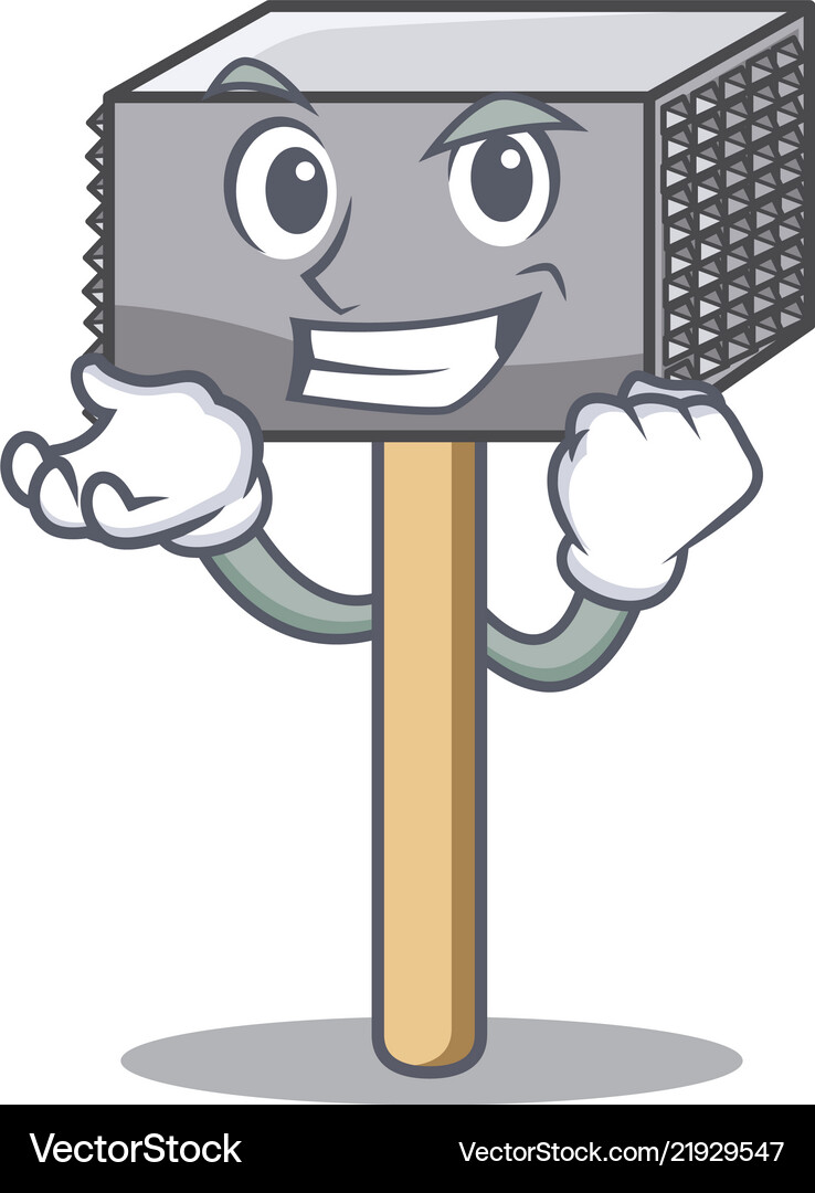 Successful hammer cartoon for tenderizer the meat Vector Image
