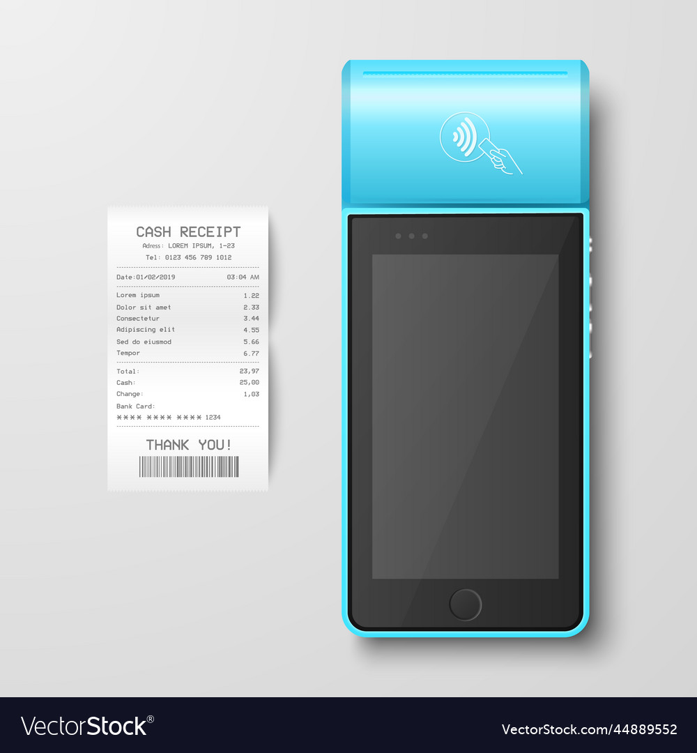 3d nfc payment machine with approved status Vector Image