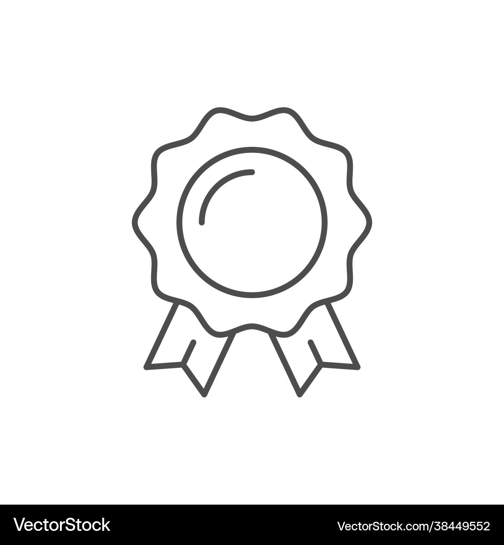 Award badge line outline icon Royalty Free Vector Image