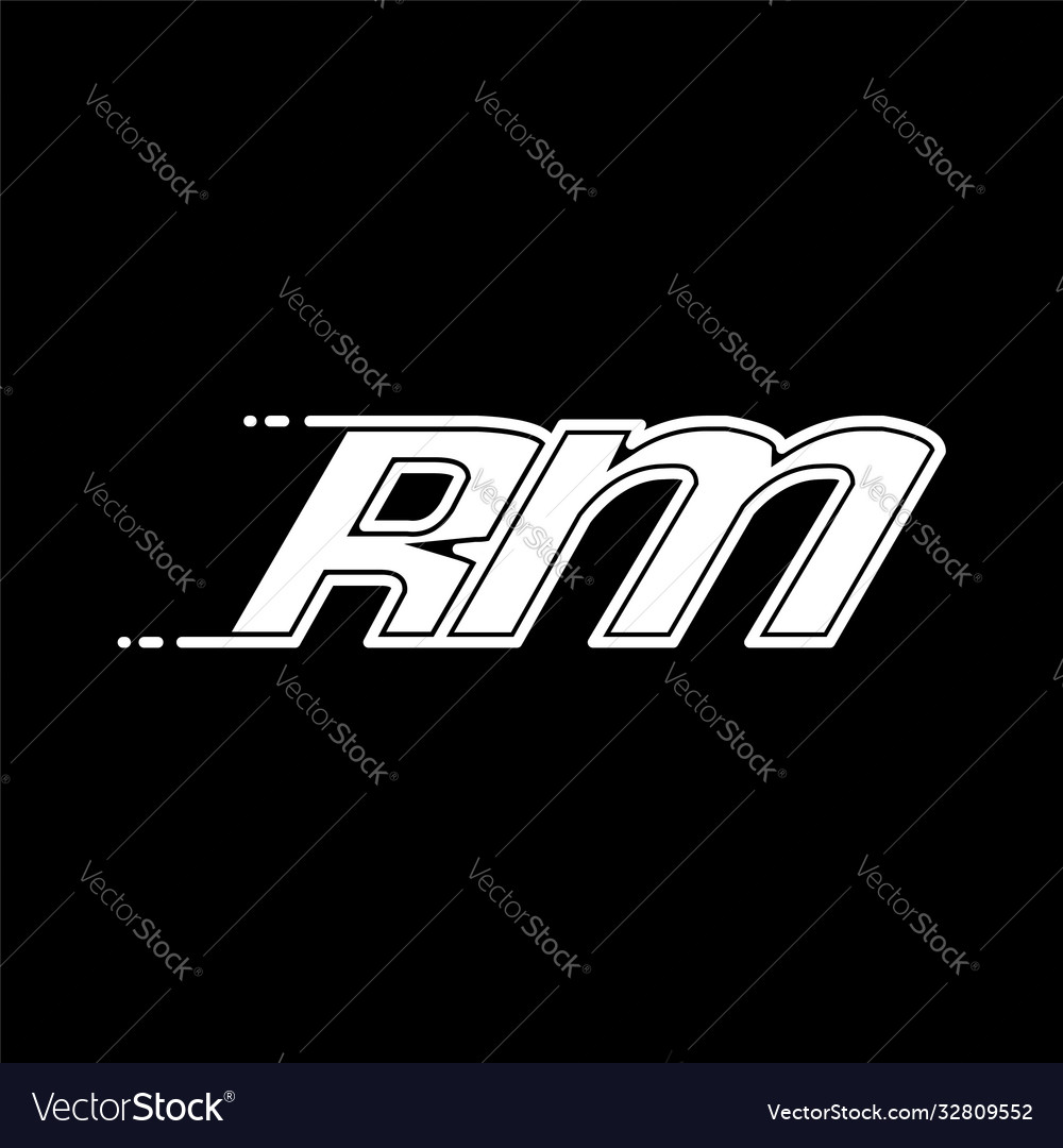 Initial rm logo design with shape style Royalty Free Vector