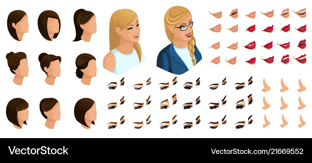 Isometrics create your emotions for a woman Vector Image
