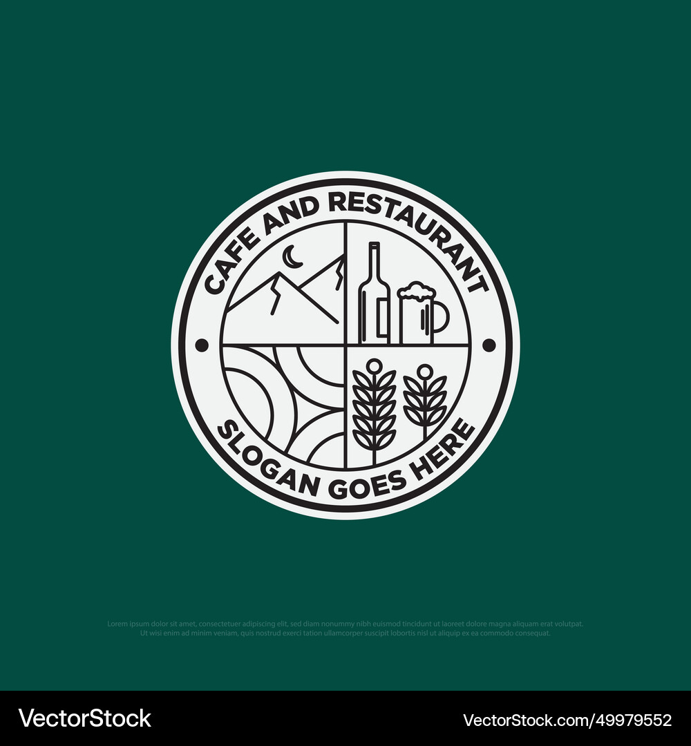 Landscape nature restaurant logo designnature Vector Image