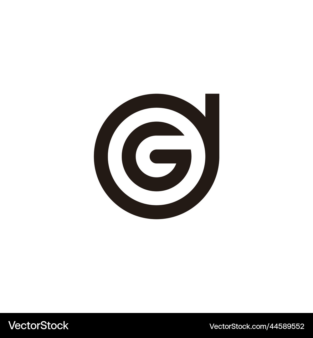Letter g in d circle geometric symbol simple logo Vector Image