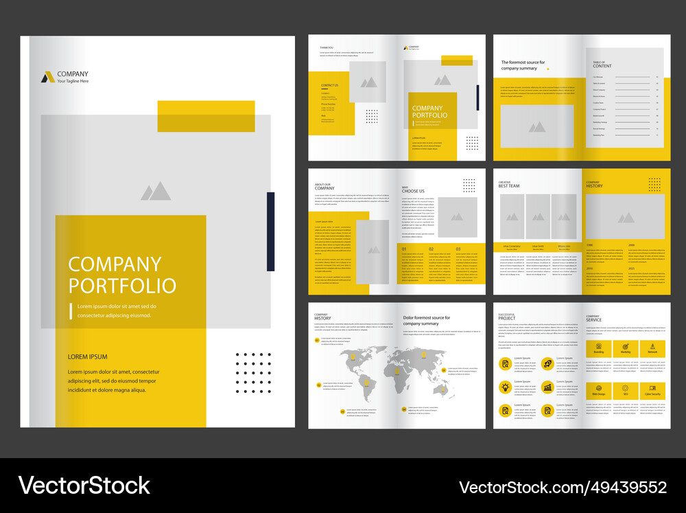 Modern company profile brochure layout portfolio Vector Image