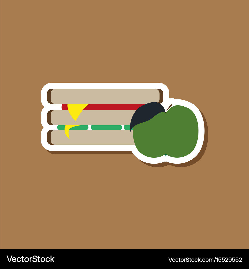 Paper sticker on stylish background sandwich Vector Image