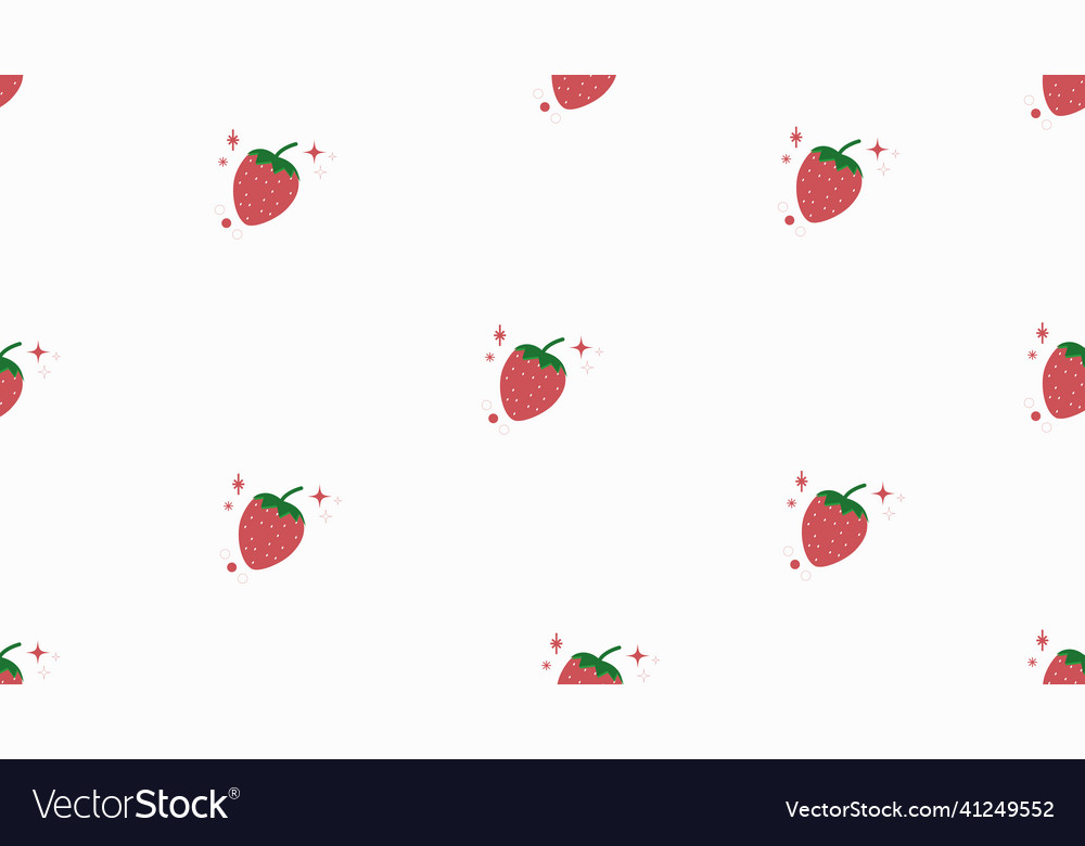 Red strawberry pattern background fruit pattern Vector Image