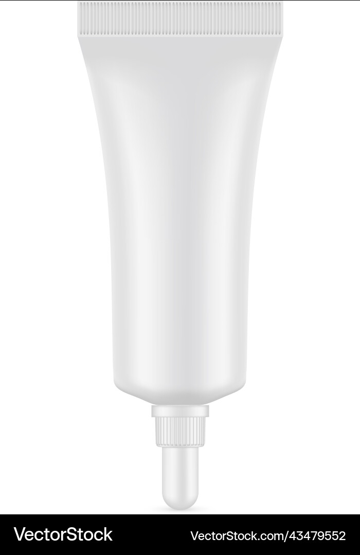 Small cosmetic tube mockup with long tip cap Vector Image