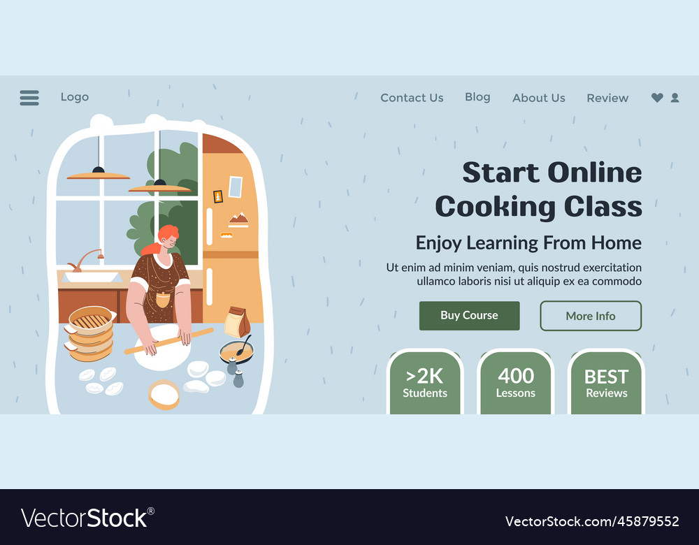 Start online cooking class learn how to cook Vector Image