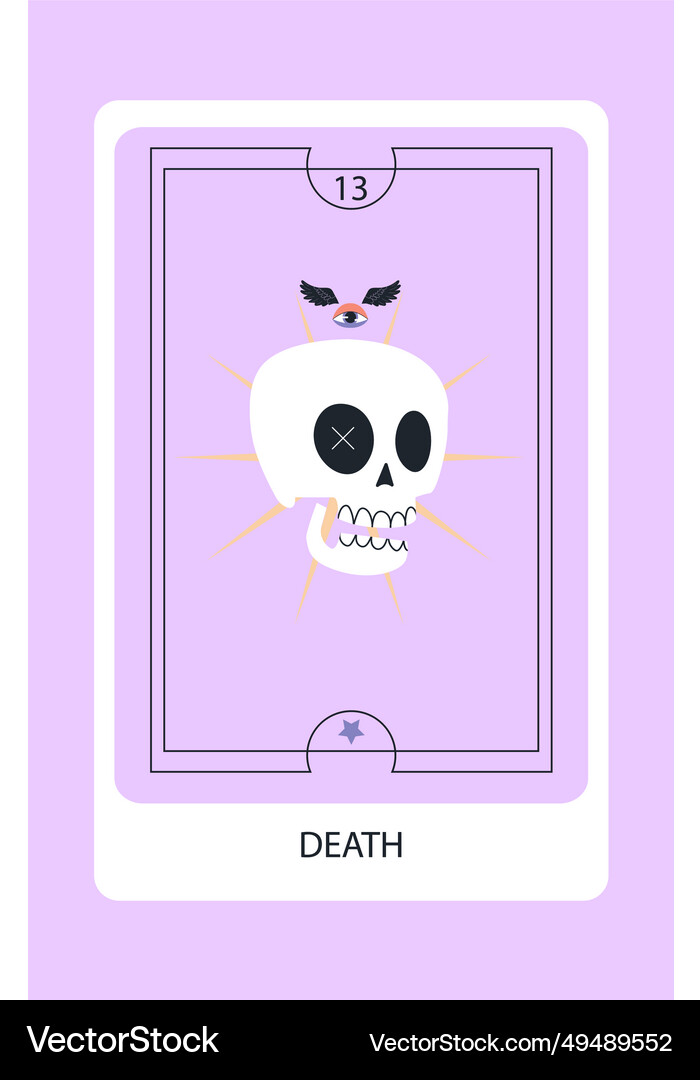 Tarot card major death hand drawn Royalty Free Vector Image