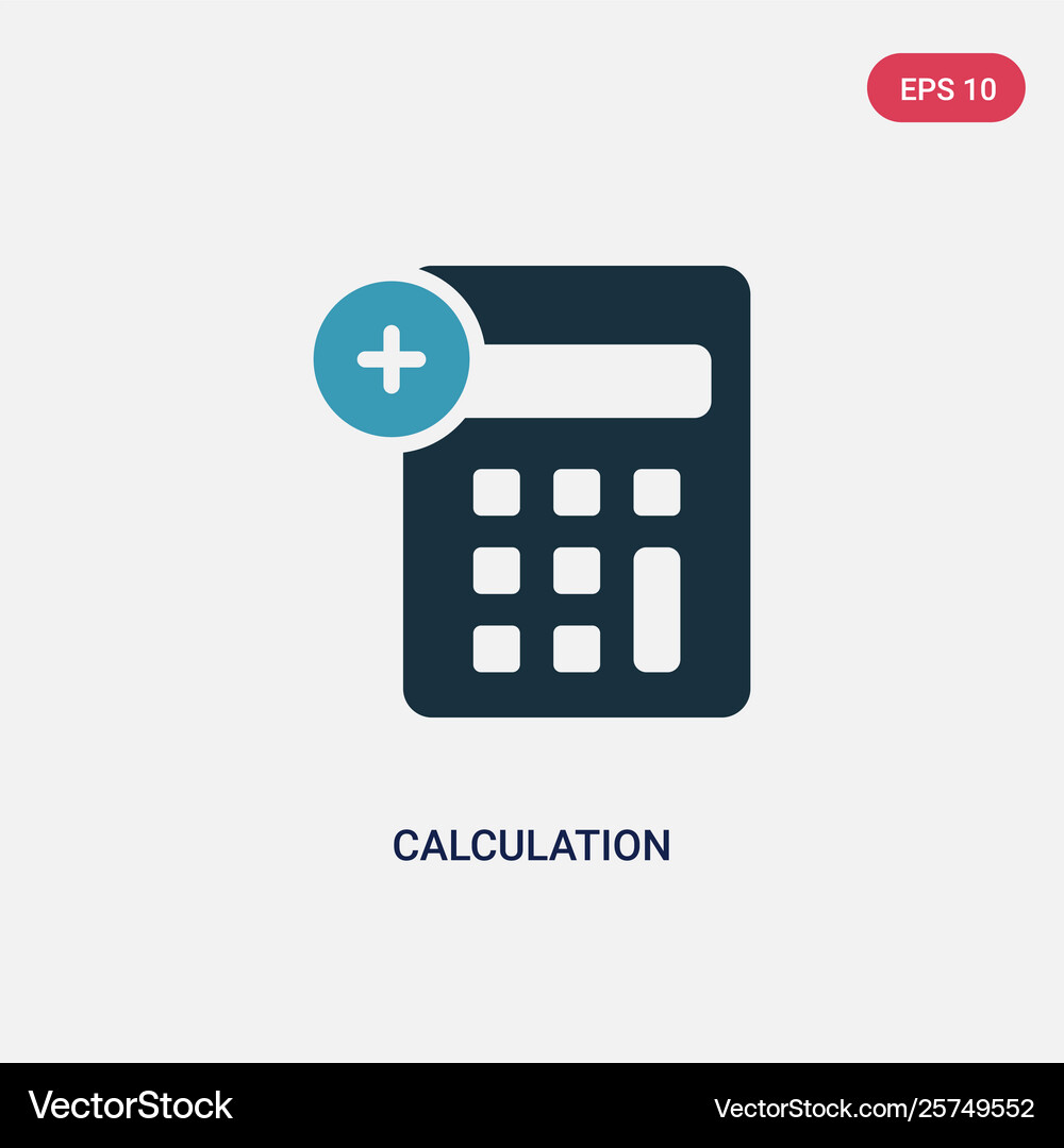 Two color calculation icon from technology Vector Image
