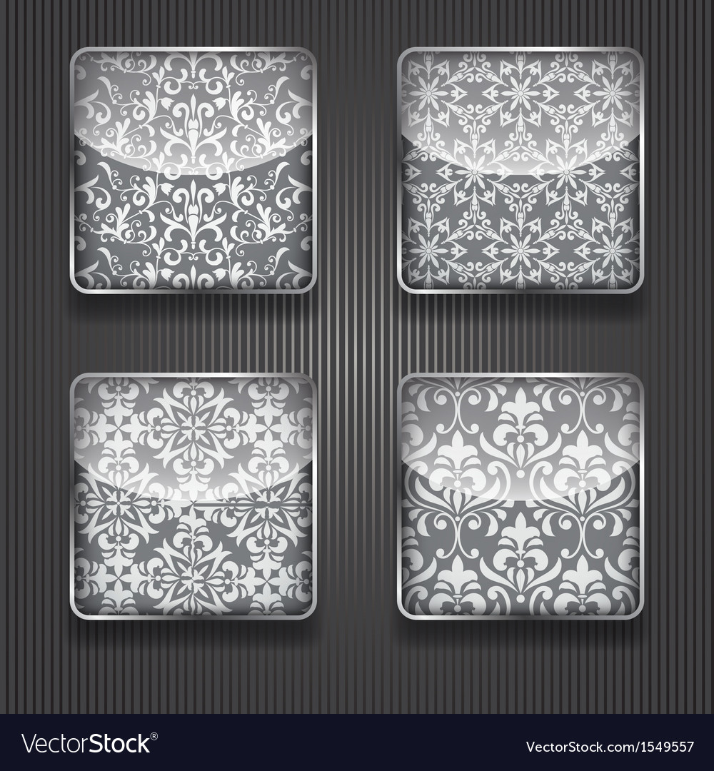 4 shiny icons Royalty Free Vector Image - VectorStock