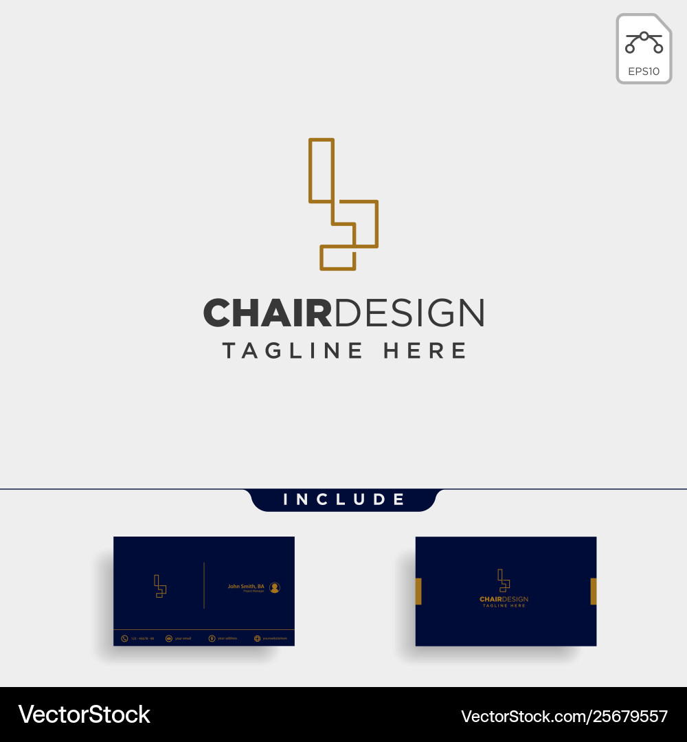 Chair logo design icon icon isolated Royalty Free Vector
