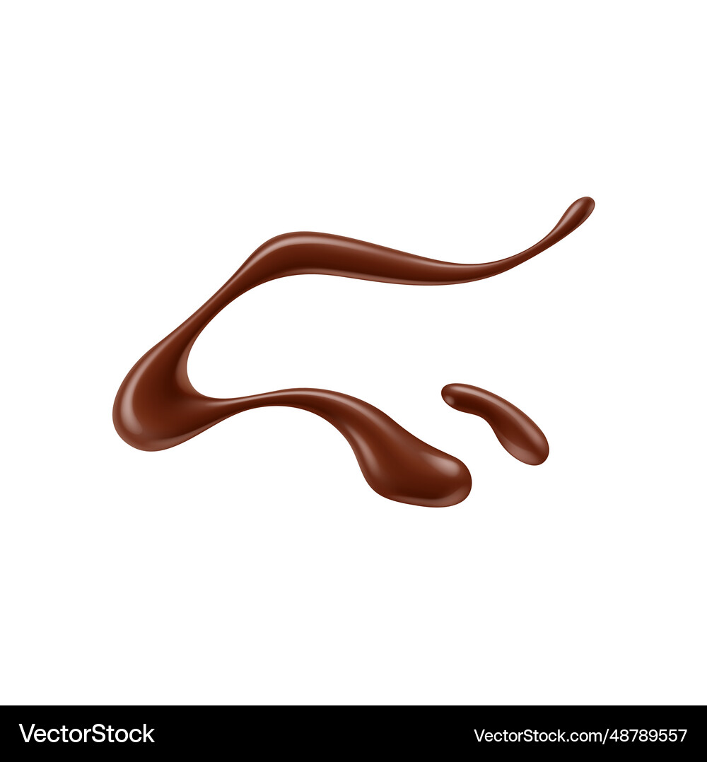 Chocolate sauce syrup drop splash liquid delight Vector Image