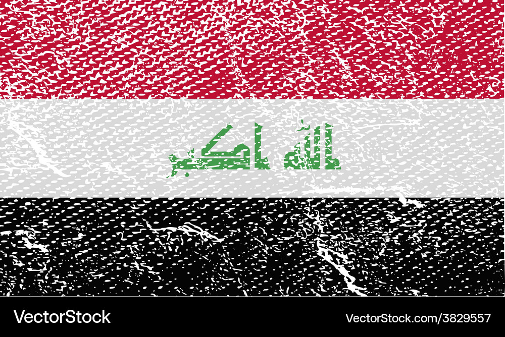 Flag of iraq with old texture Royalty Free Vector Image