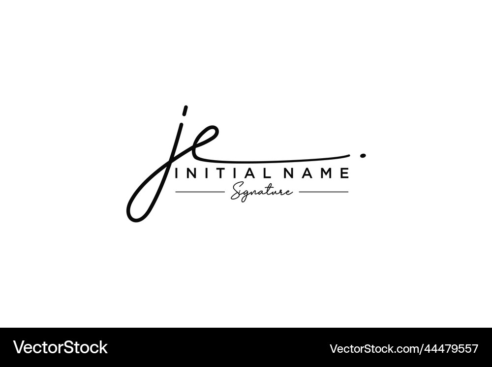 Initial je signature logo template hand drawn Vector Image
