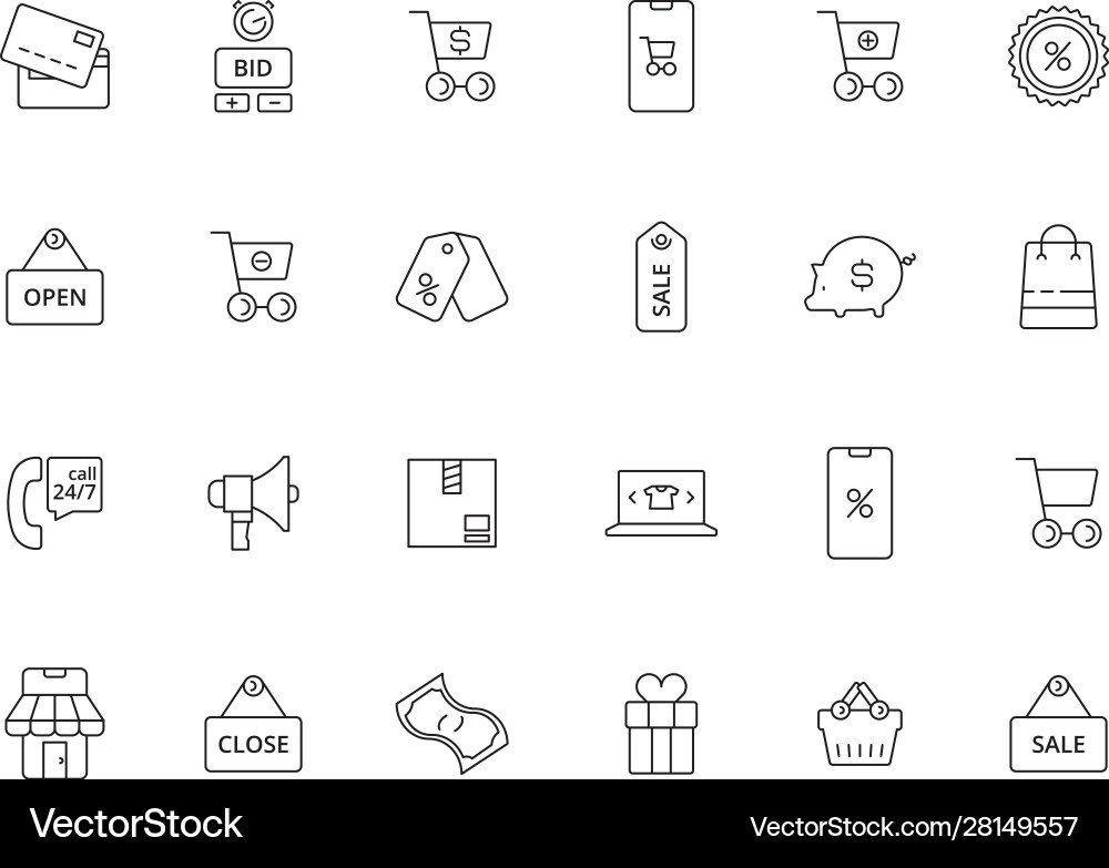 Market online icon e commerce business purchasing Vector Image