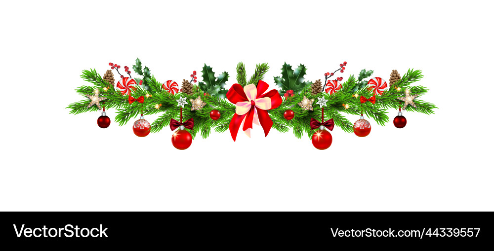 Nature border for christmas card Royalty Free Vector Image