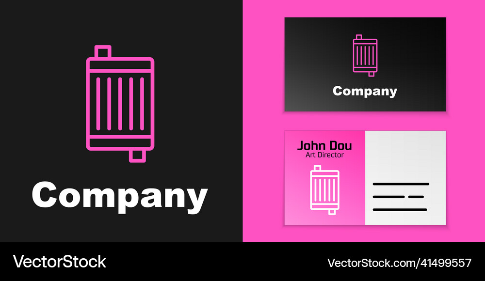 Pink line car radiator cooling system icon Vector Image