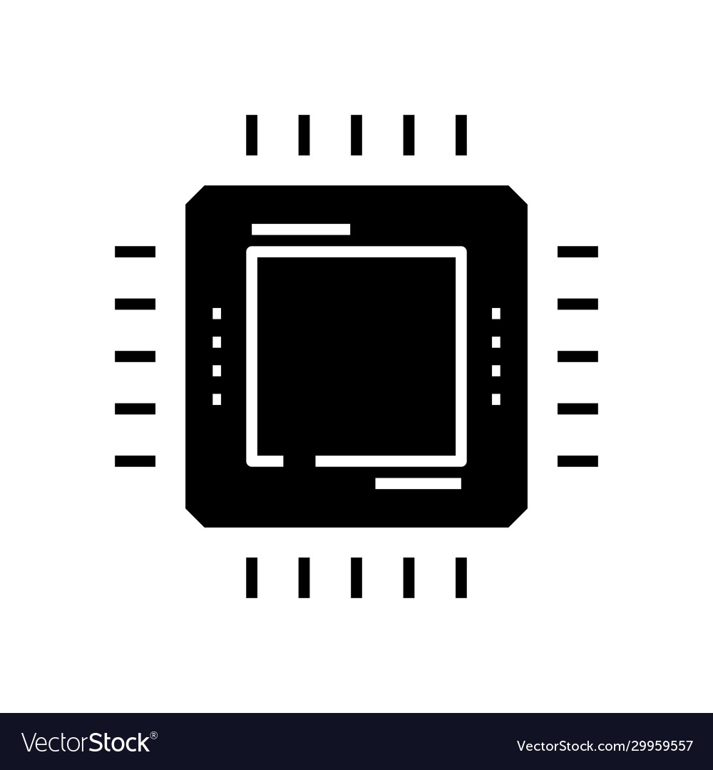 Processor Black Icon Concept Royalty Free Vector Image