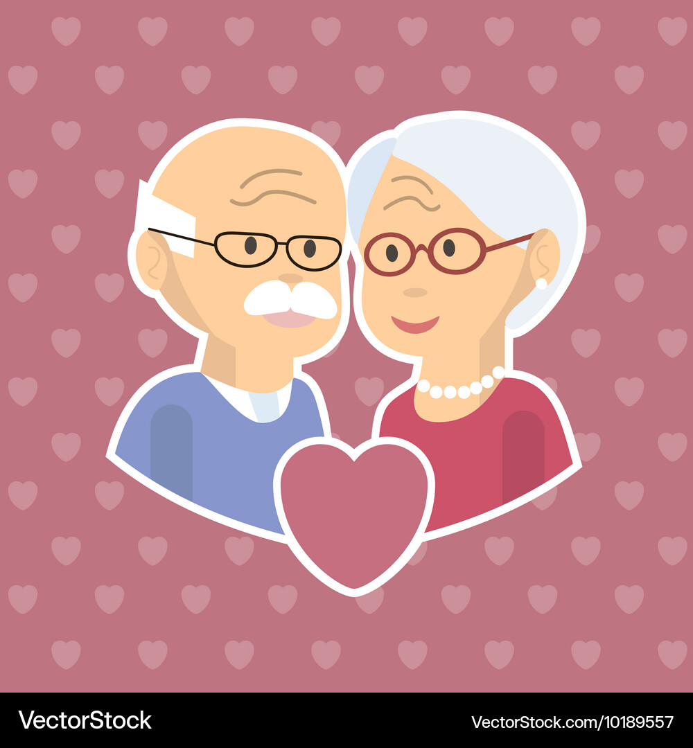 Senior couple in love Royalty Free Vector Image