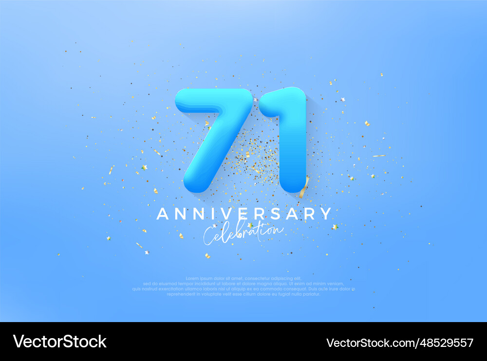 Simple And Modern 71st Anniversary Birthday Vector Image