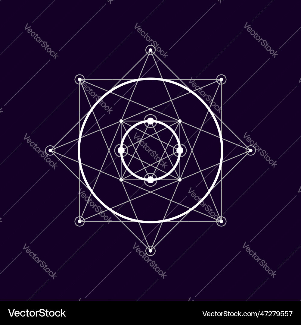 Symmetrical geometric shape mystic esoteric sign Vector Image