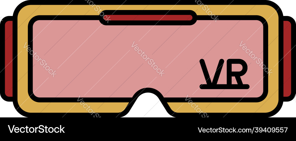 Vr glasses icon color outline Royalty Free Vector Image
