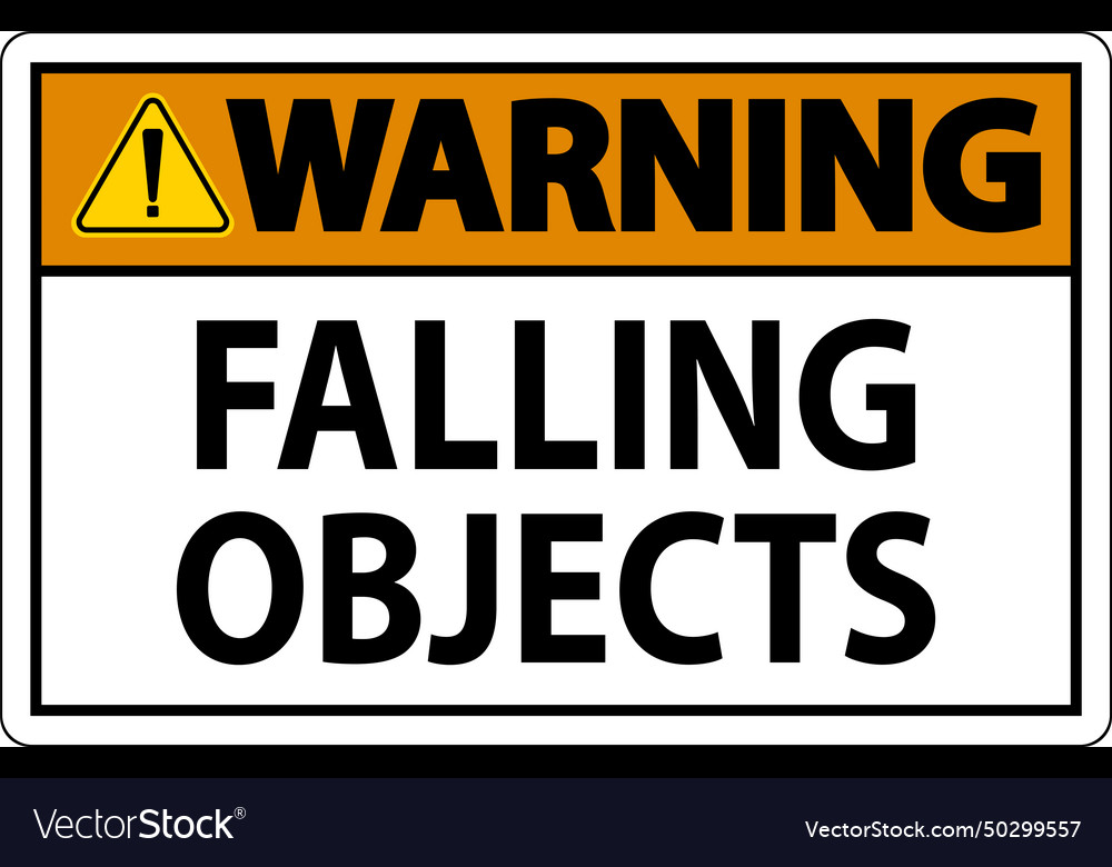 Warning Sign Falling Objects Royalty Free Vector Image