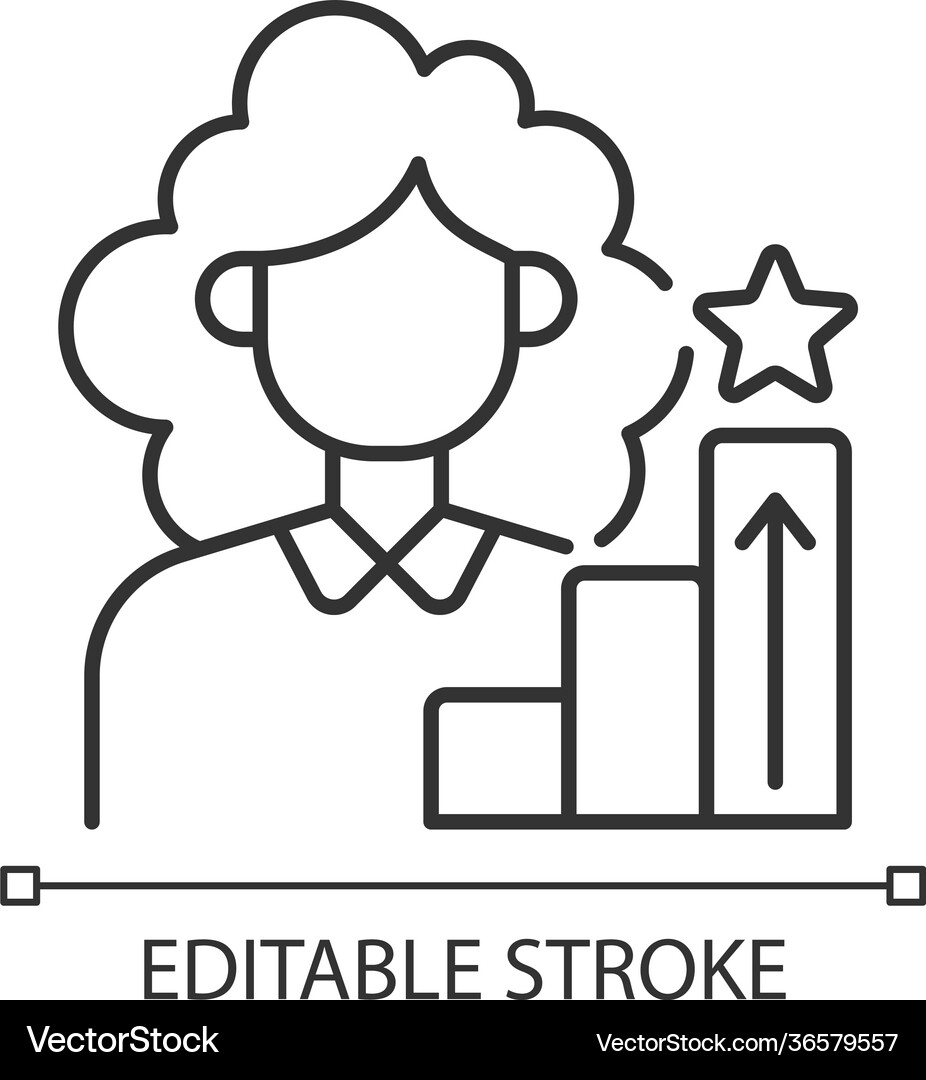 Women in management linear icon Royalty Free Vector Image