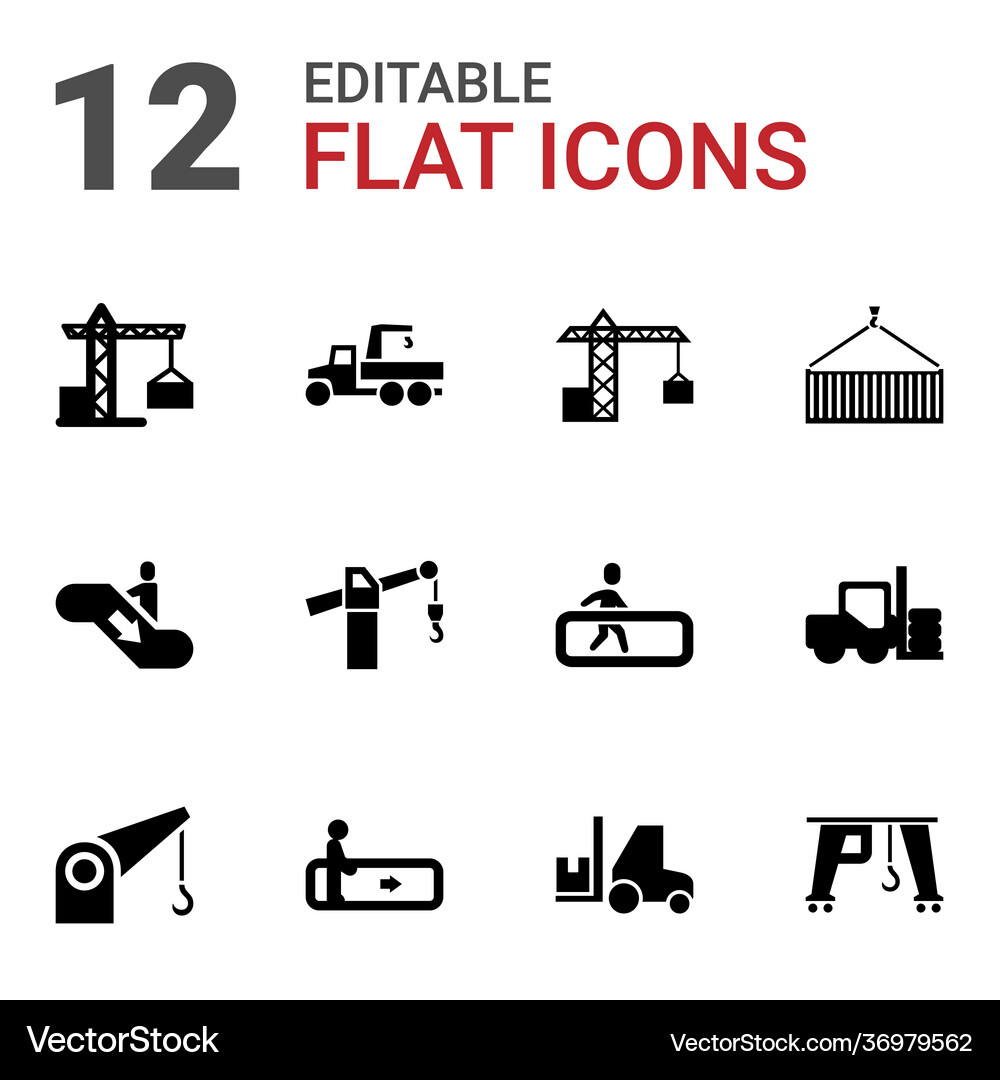 12 lift icons Royalty Free Vector Image - VectorStock