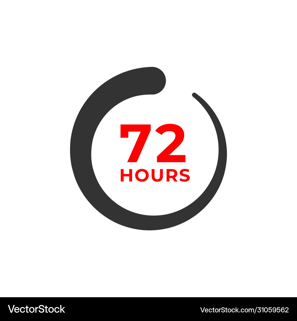 72h color icon and time concept Royalty Free Vector Image