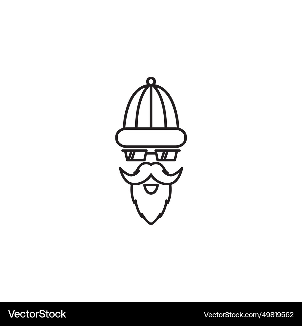 Bearded cool man mascot icon logo design Vector Image