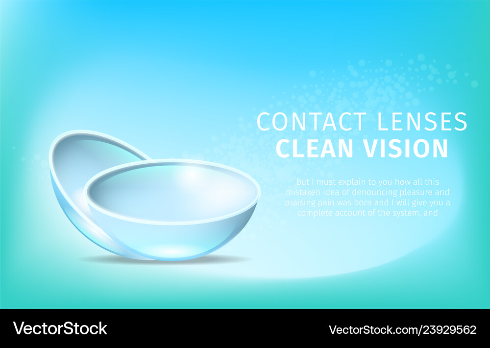 Daily contact lenses on blue gradient background Vector Image