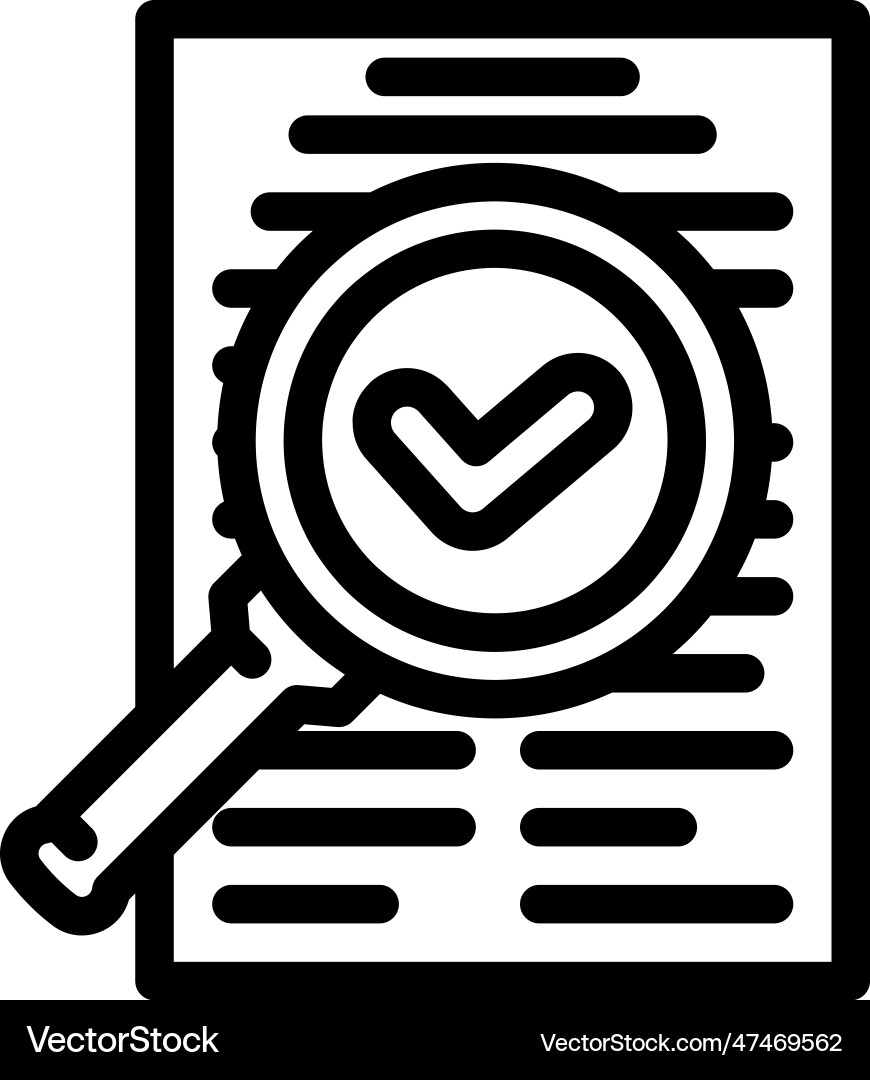 Fact check news media line icon Royalty Free Vector Image