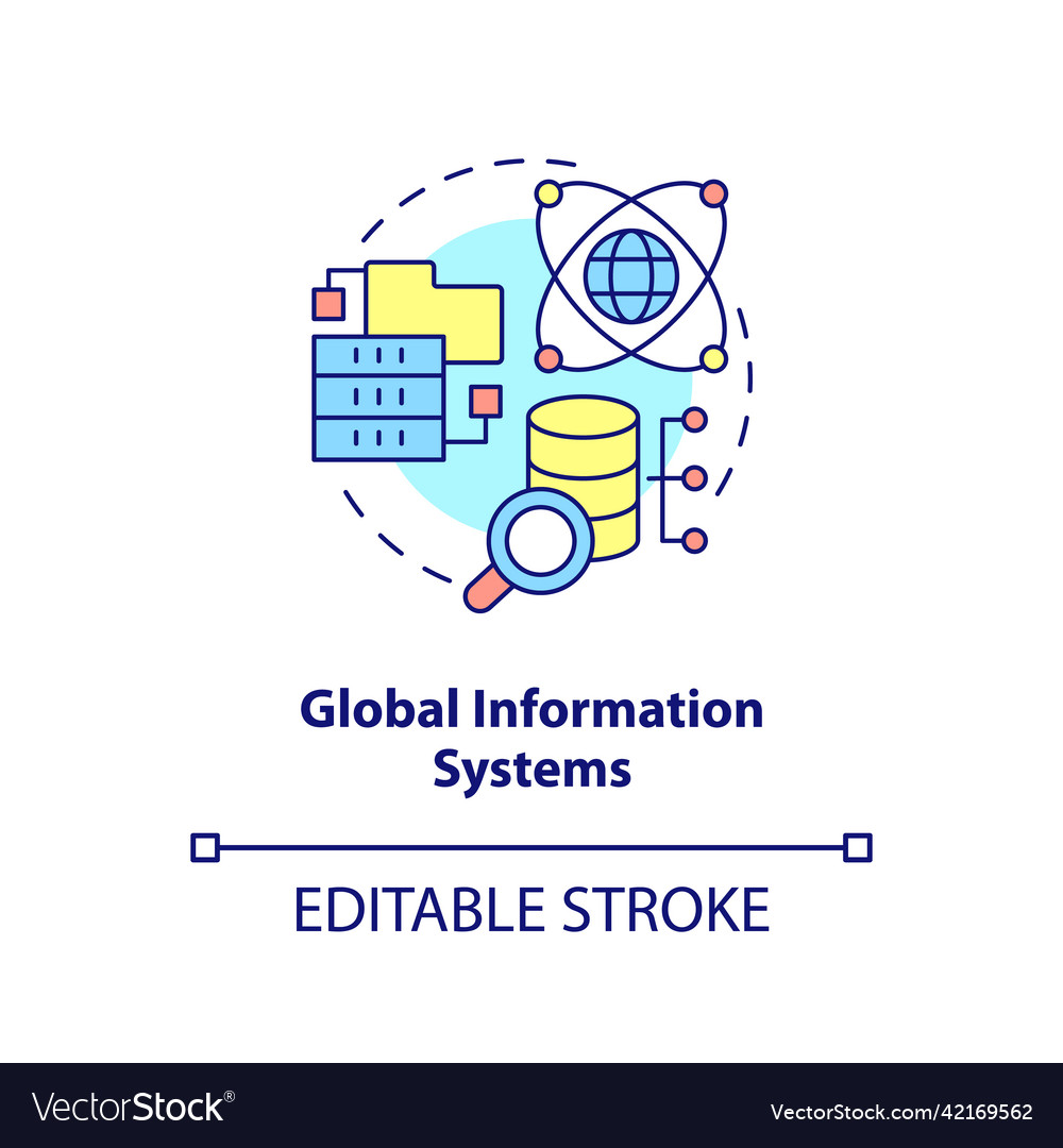 Global information systems concept icon Royalty Free Vector Global information systems concept icon Royalty Free Vector