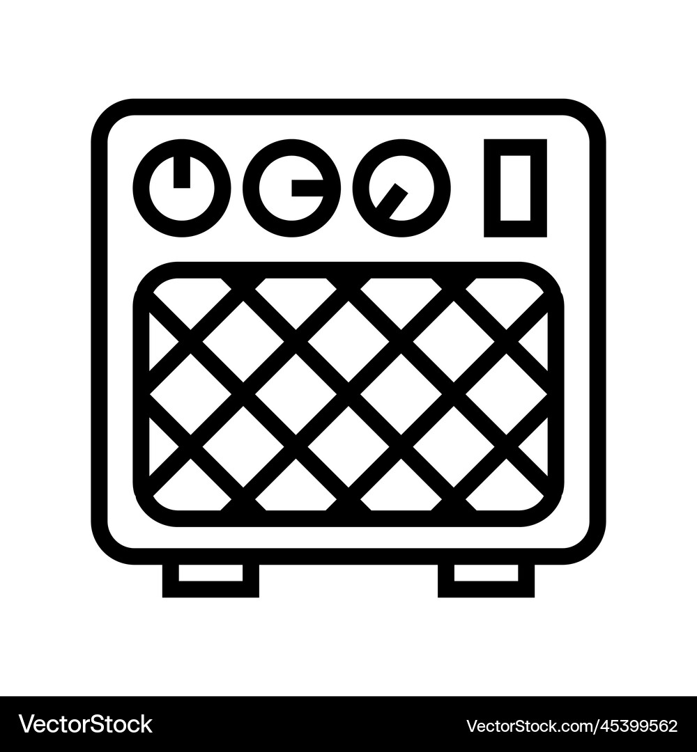 Guitar amplifier line icon isolated on white Vector Image