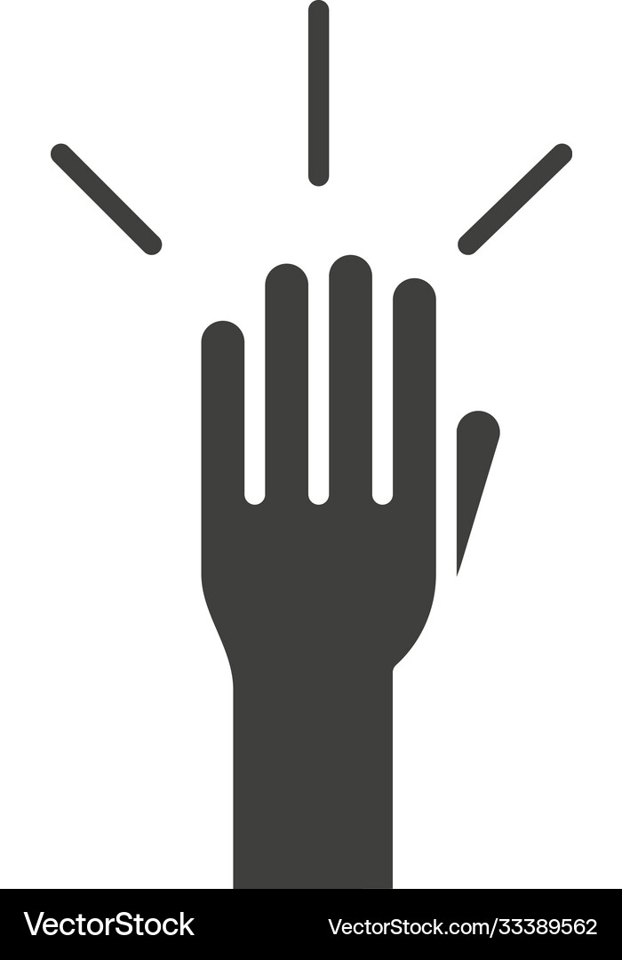 Hand up human rights day silhouette icon design Vector Image