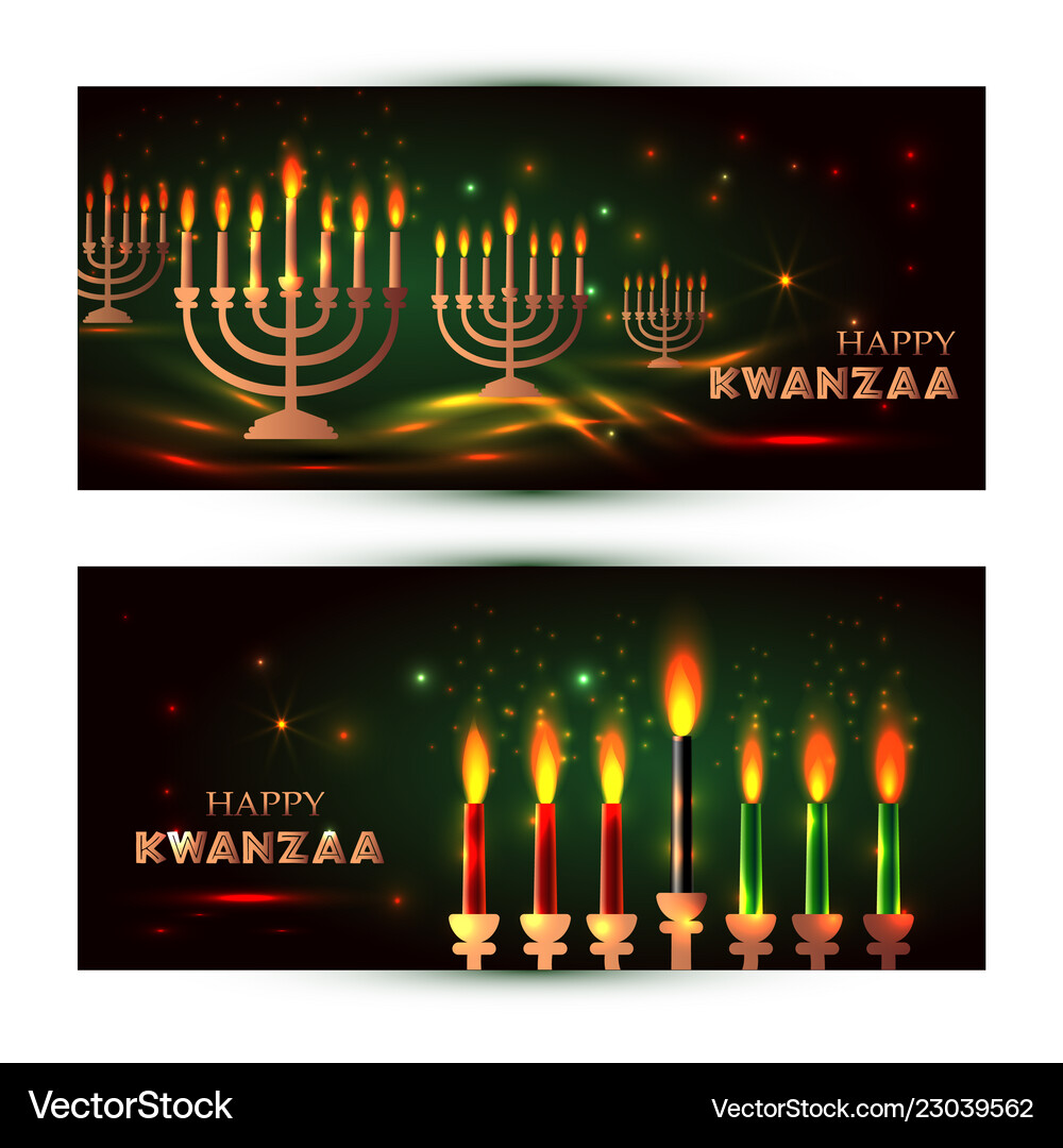Horizontal banners for kwanzaa with traditional Vector Image