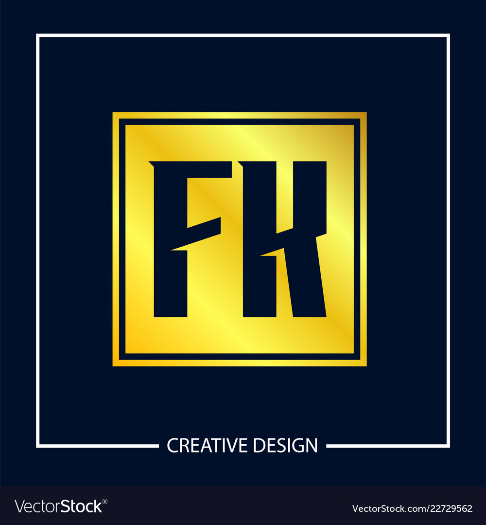 Initial letter fk logo template design Royalty Free Vector