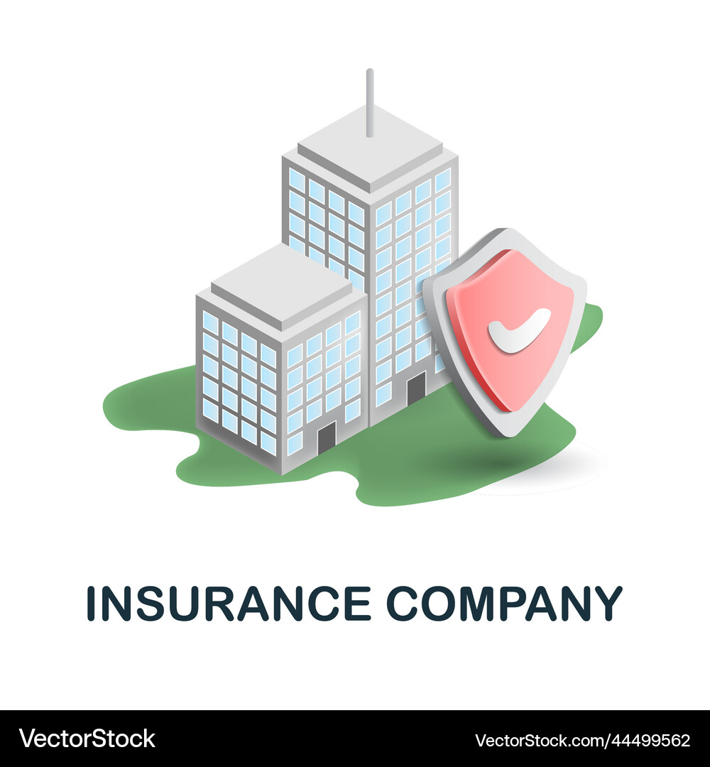 Insurance company icon 3d from Royalty Free Vector Image