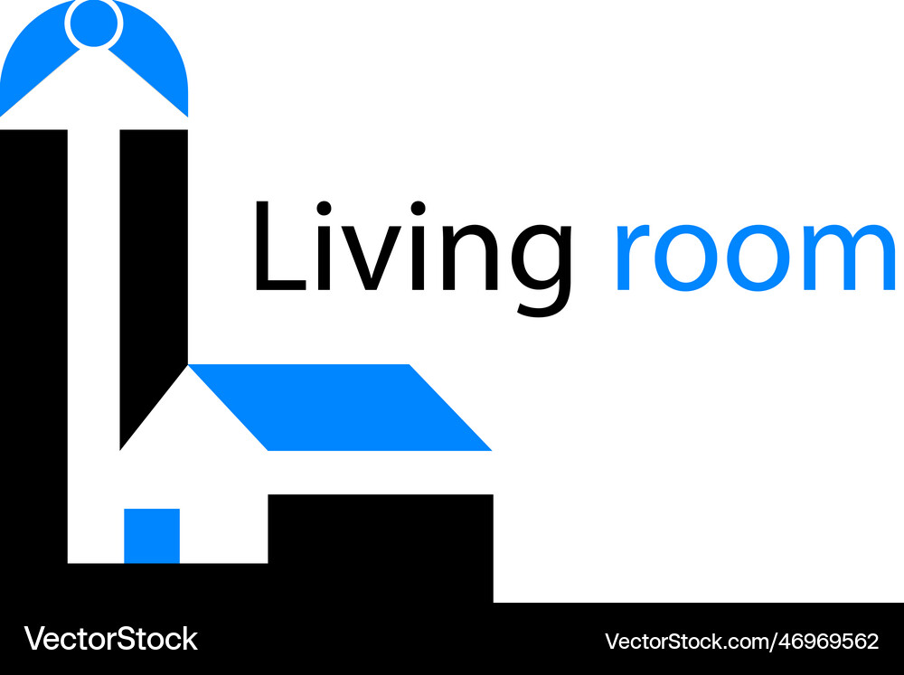 Living room logo design Royalty Free Vector Image