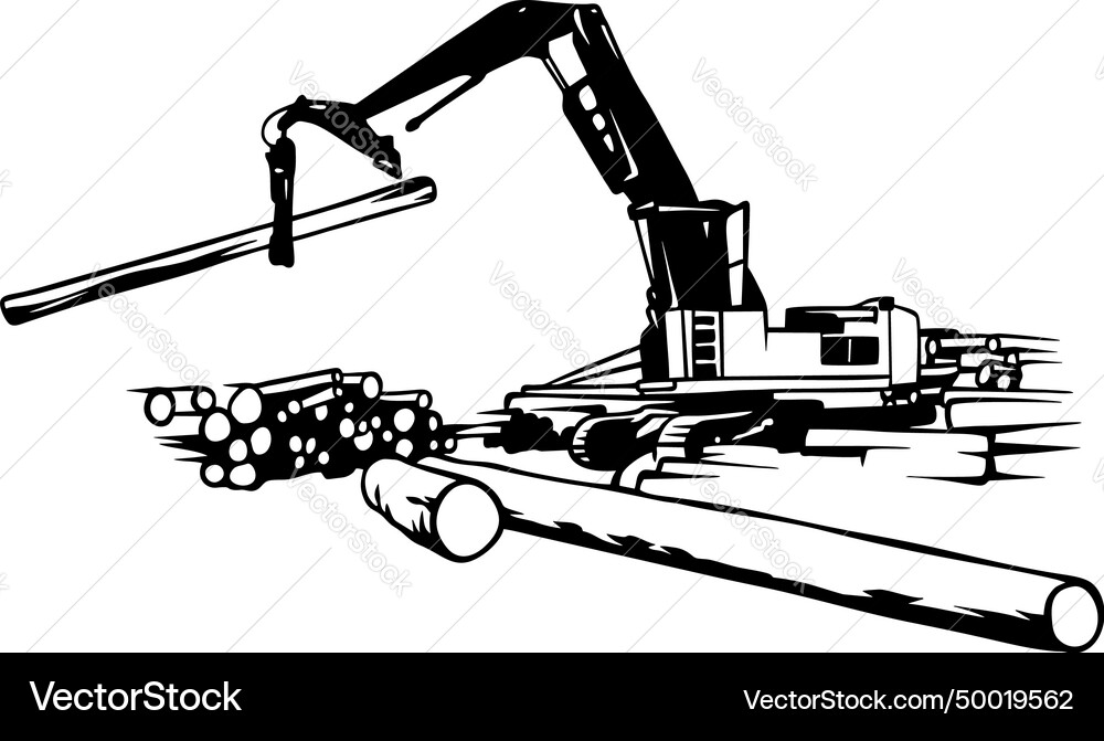 Log loader - special vehicle - heavy machinery Vector Image