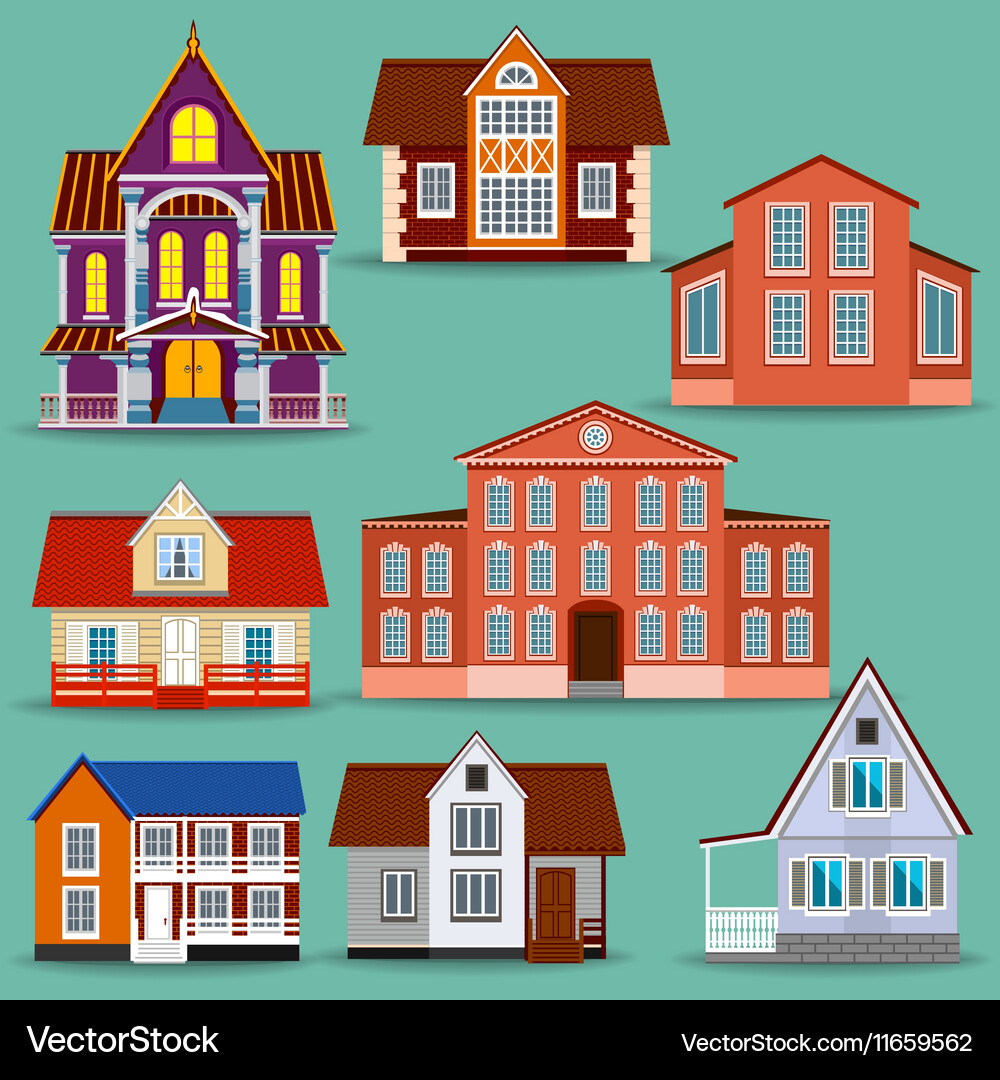 Set of different houses Royalty Free Vector Image