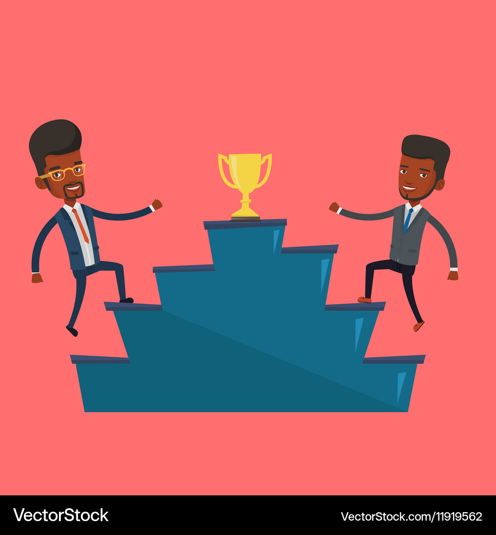 Two men competing for business award Royalty Free Vector