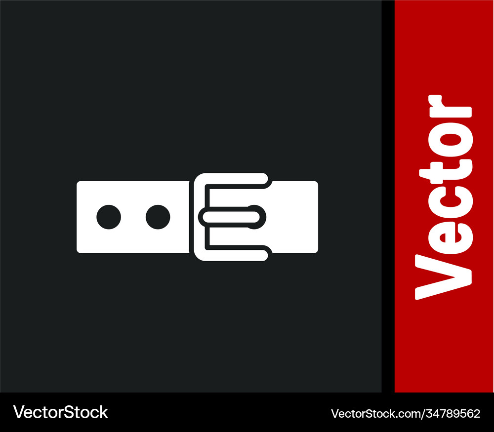 White collar with name tag icon isolated on black Vector Image