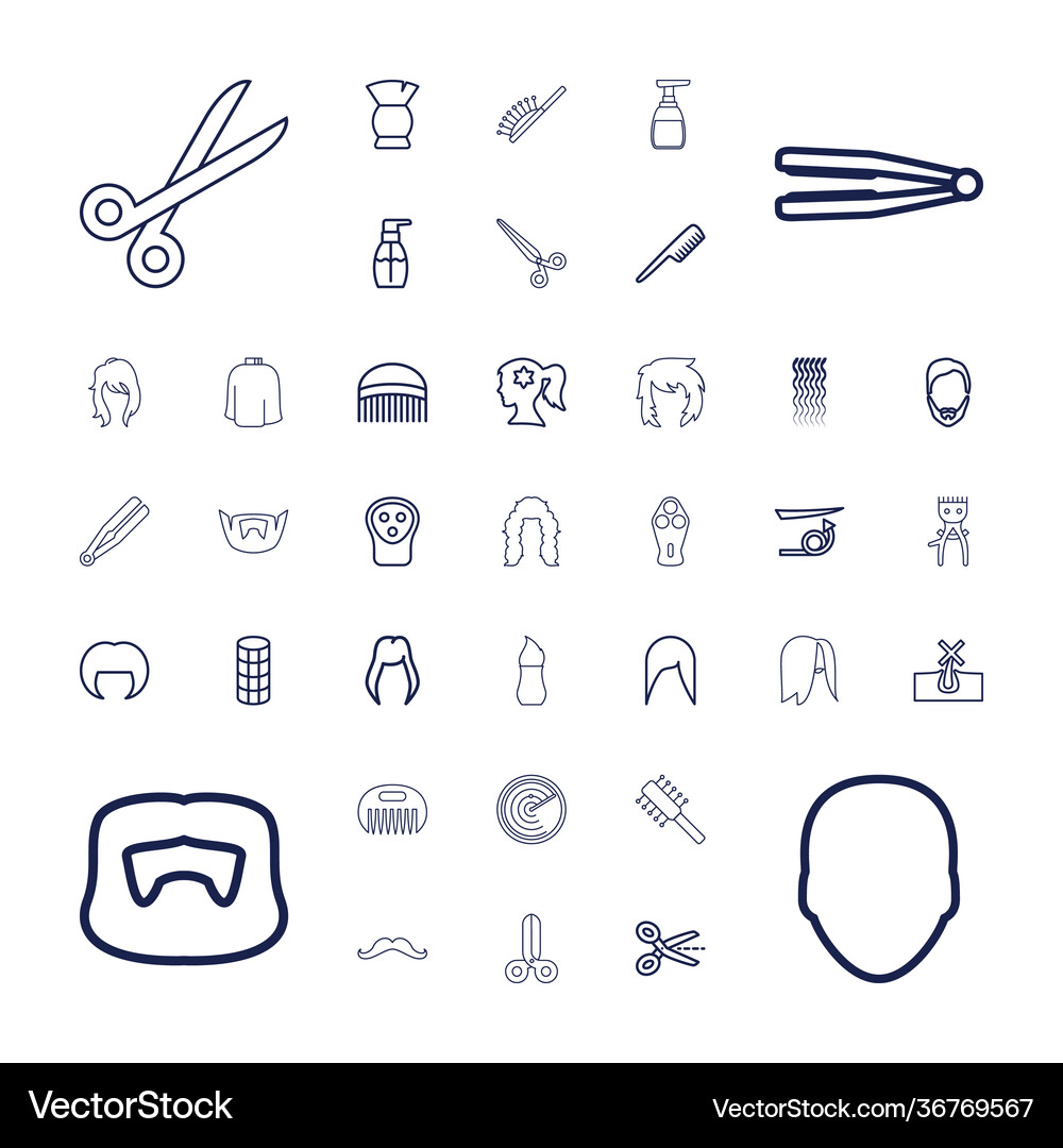 37 hair icons Royalty Free Vector Image - VectorStock