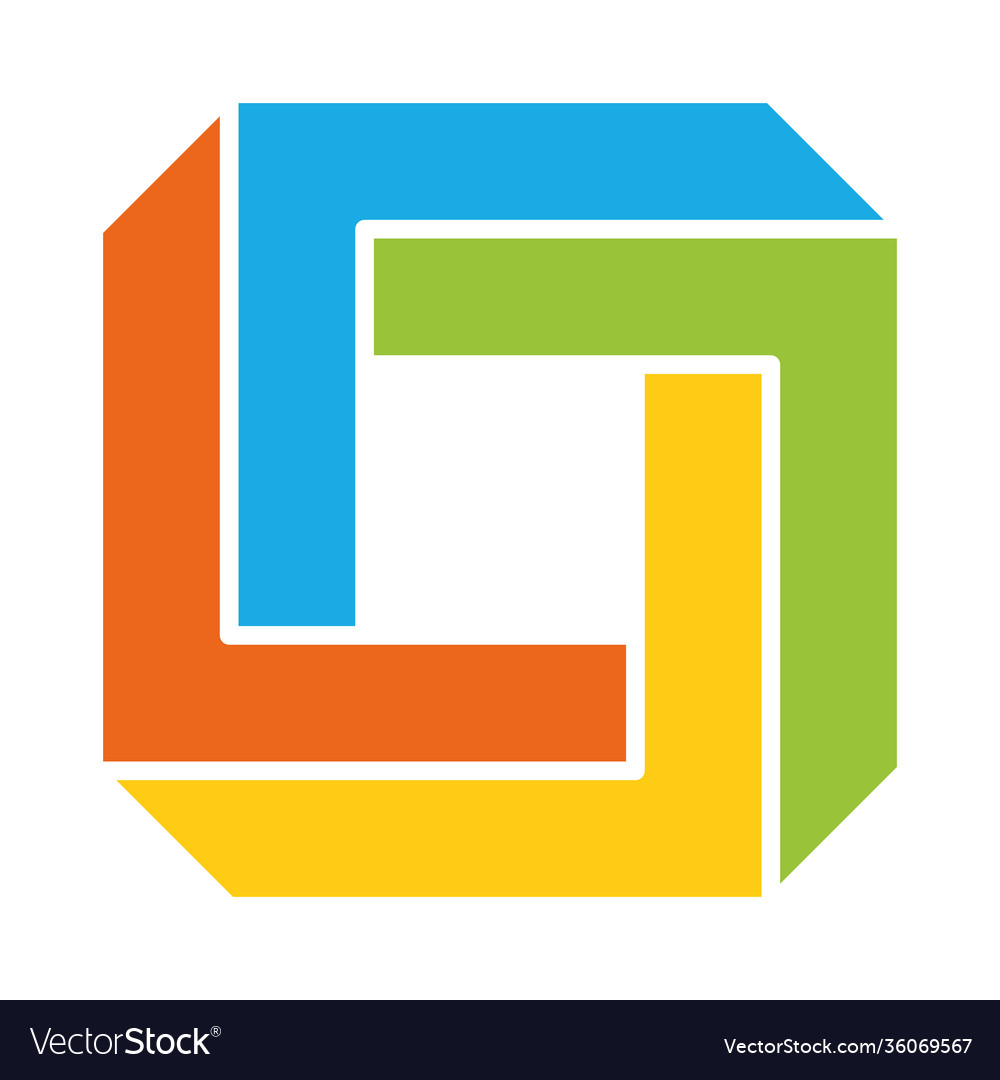 3d impossible square Royalty Free Vector Image