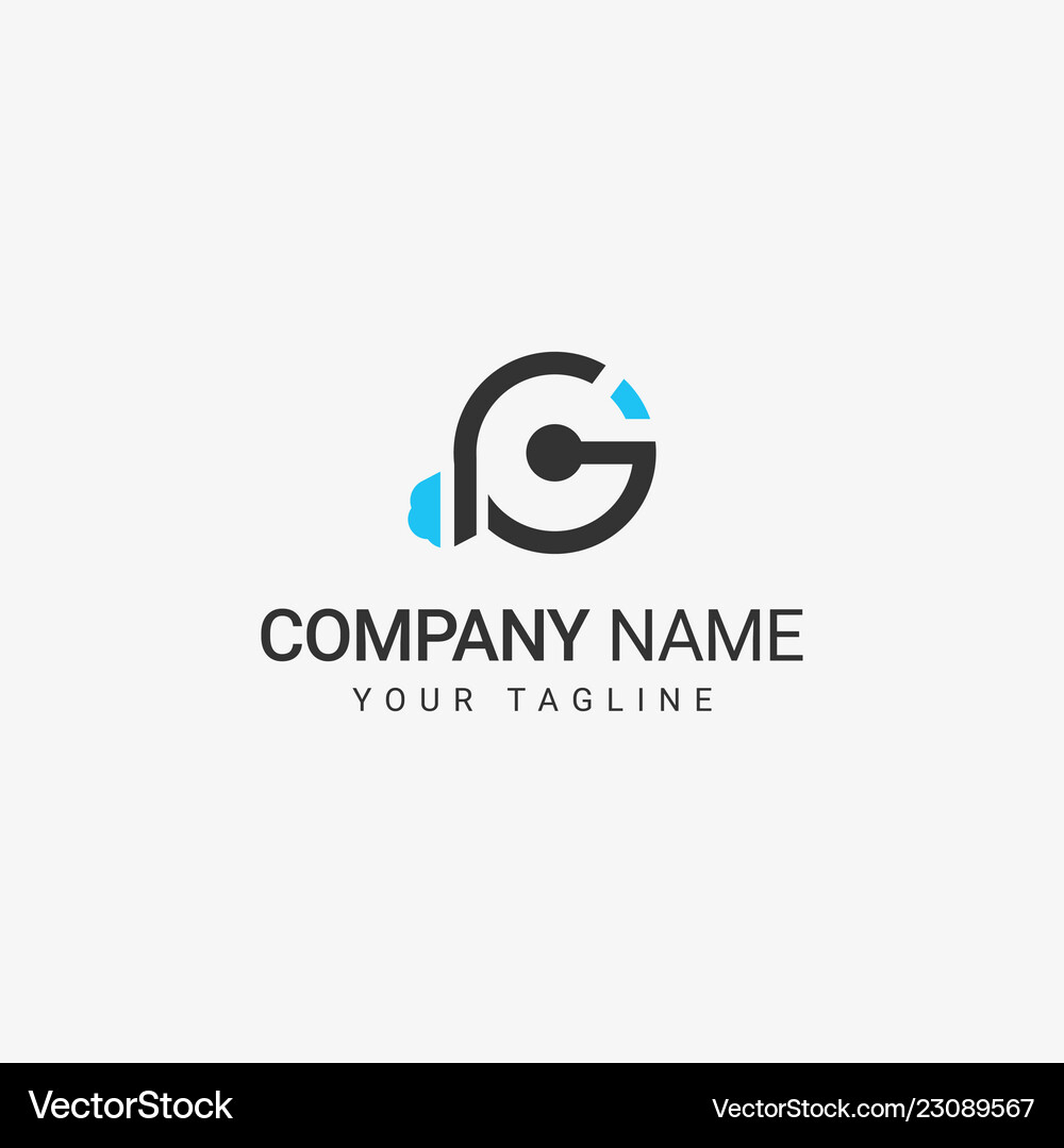 Blub g shape inside logo Royalty Free Vector Image