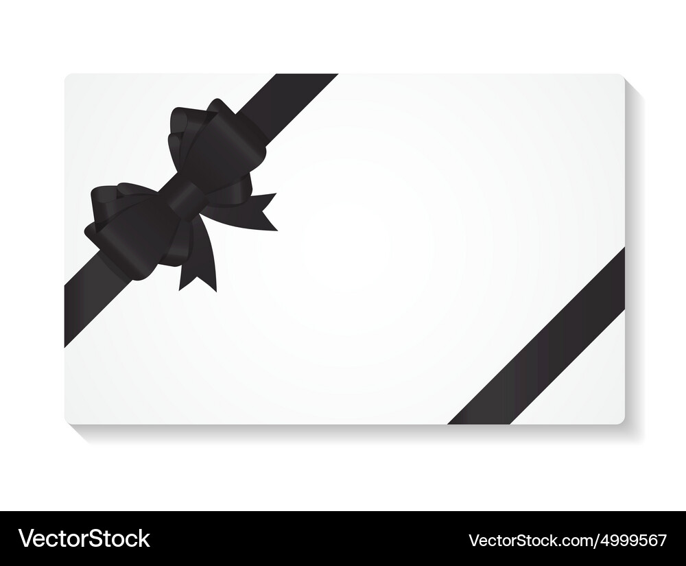 Gift card with bow and ribbon Royalty Free Vector Image
